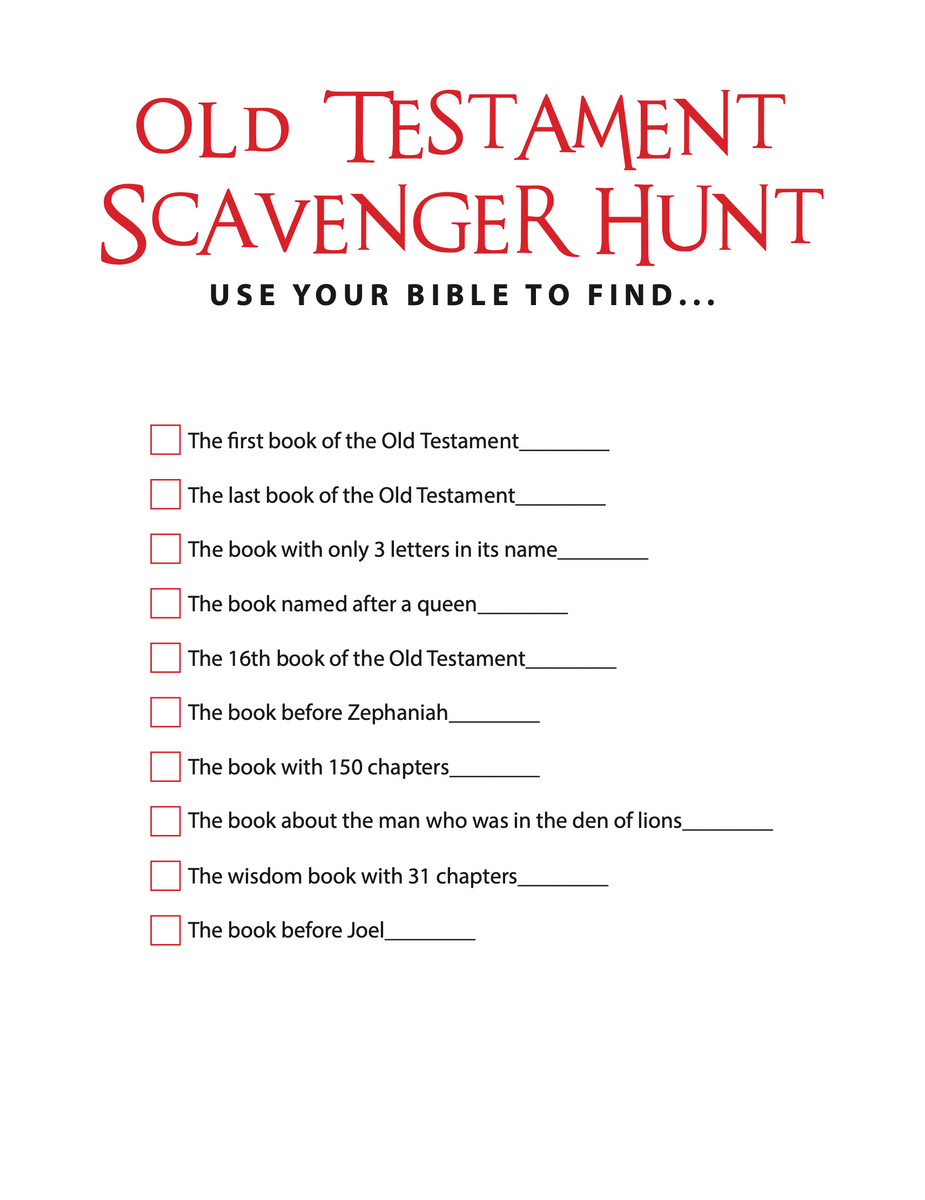 Old Testament Bible Scavenger Hunt – Lift Curriculum